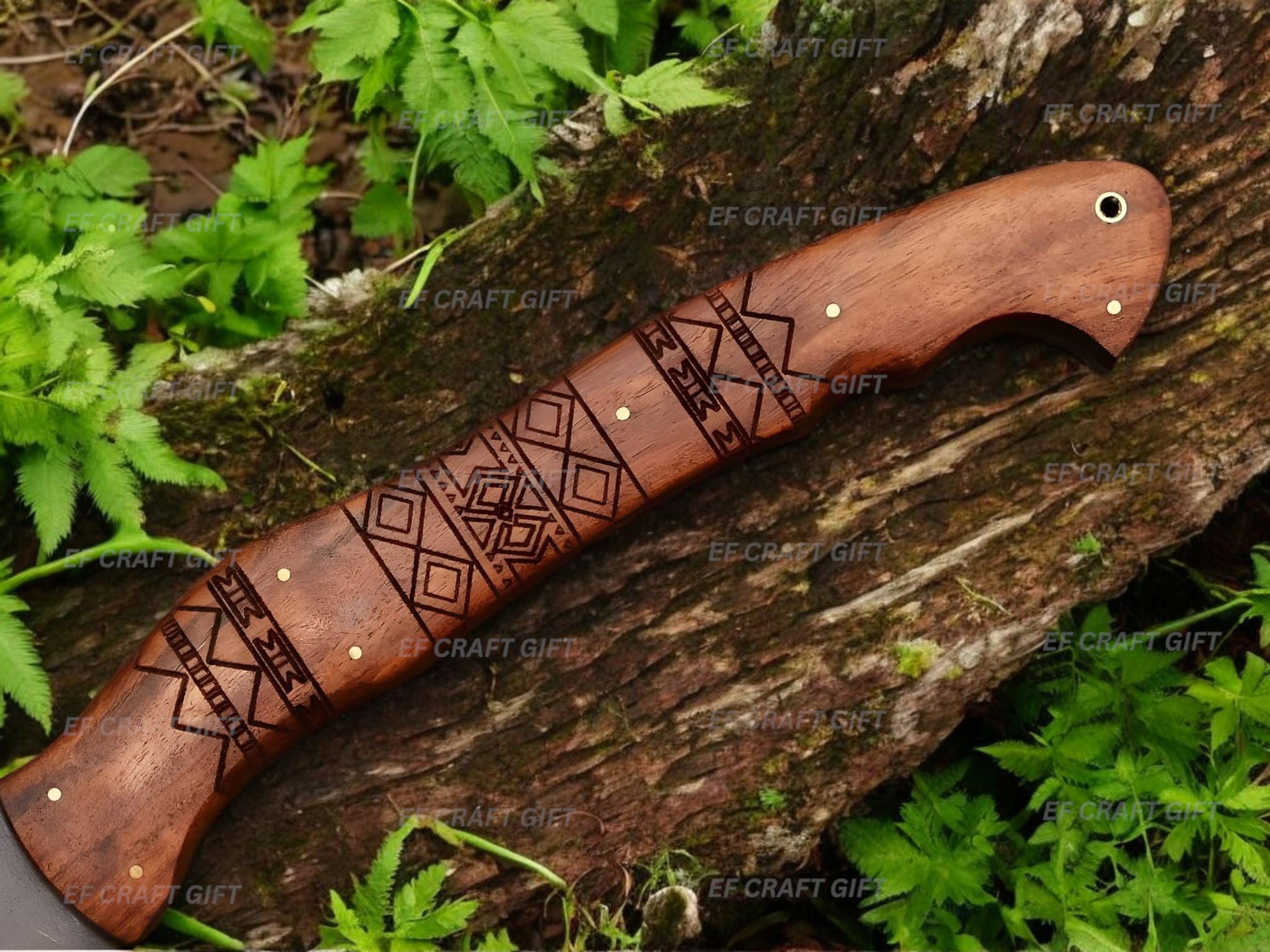 Set of 2 Hand Forged Viking Axes Engraved Throwing Tomahawks With ...
