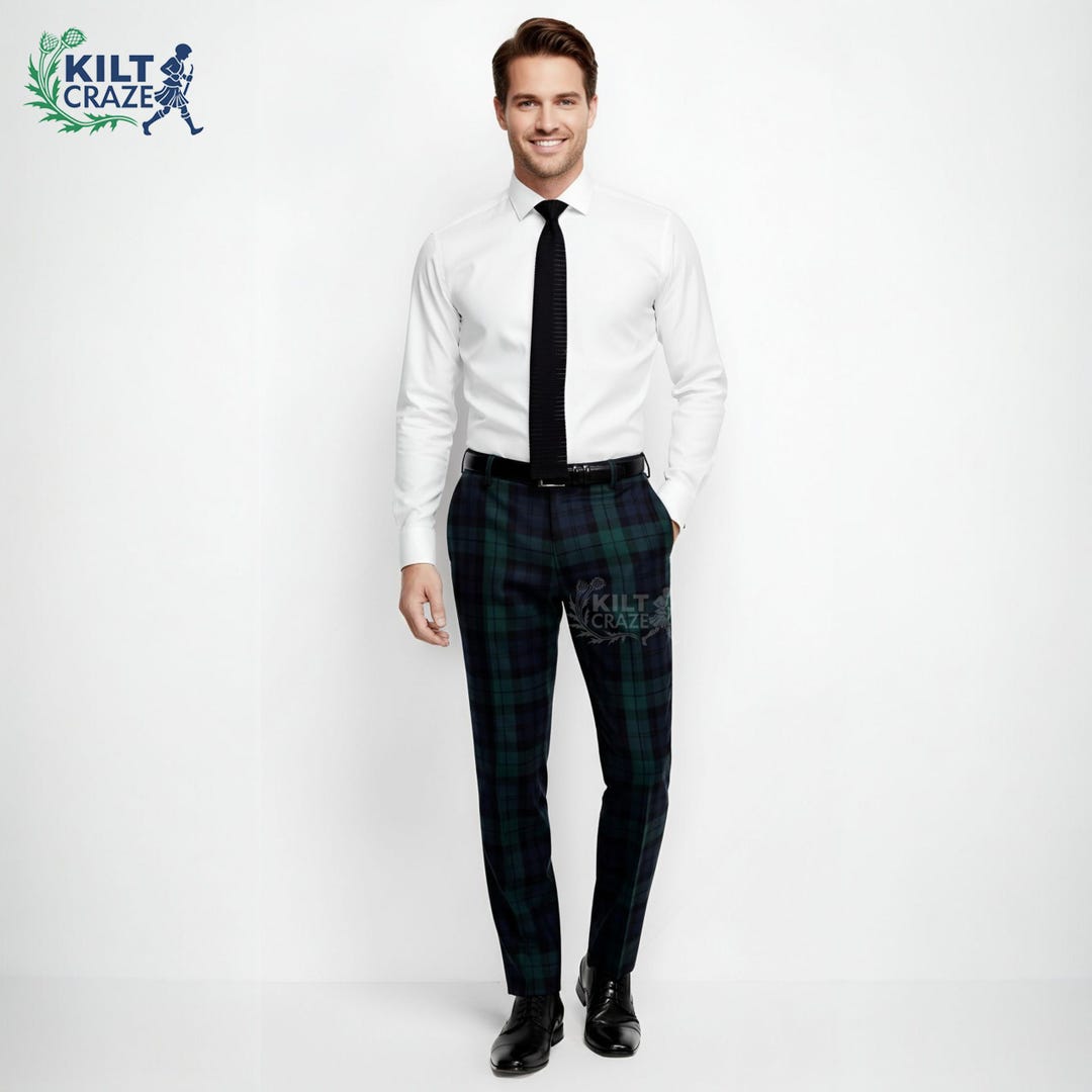 Men’s Plaid Pants Scottish Tartan Trews Acrylic Wool Highland Plaid ...