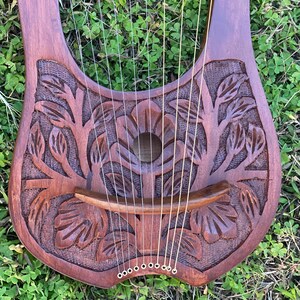 New Flower Lyre Harp Rosewood 10 Metal Strings Lyre Harps Handcrafted ...