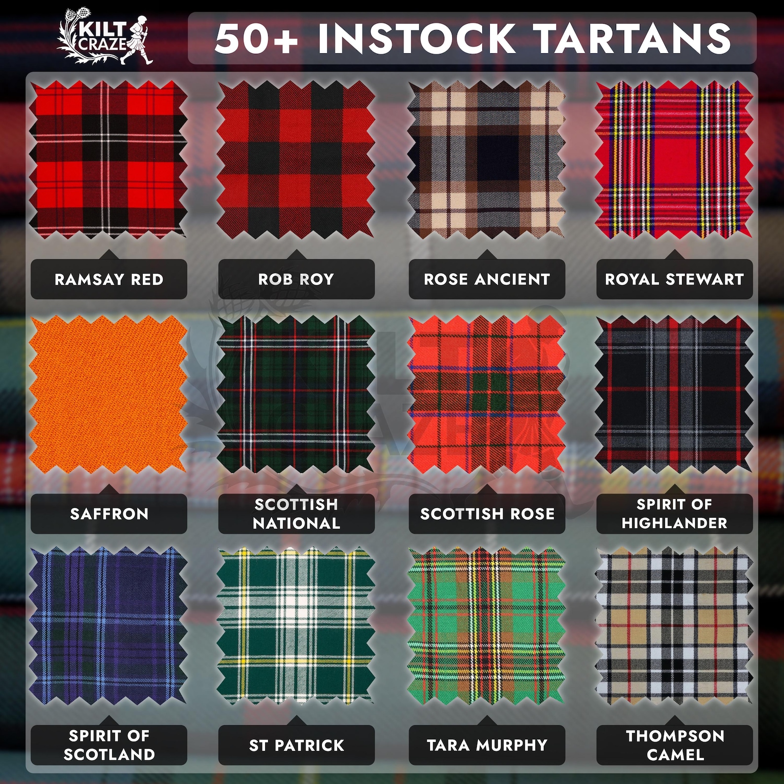 Scottish Clan Tartan Fabric by the Yard 13oz Acrylic Wool Highland ...