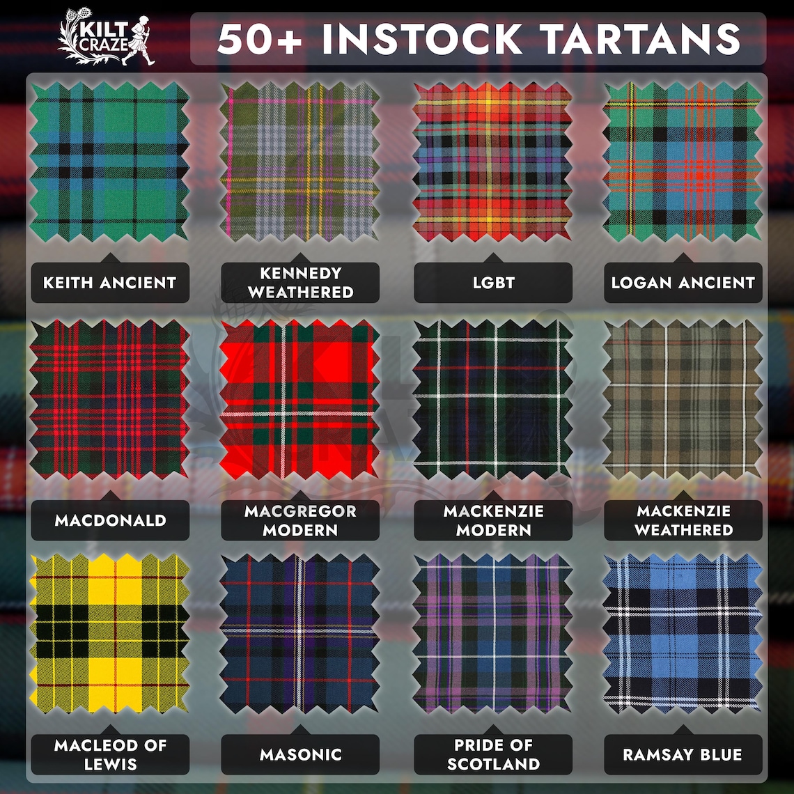 Scottish Clan Tartan Fabric by the Yard 13oz Acrylic Wool Highland ...