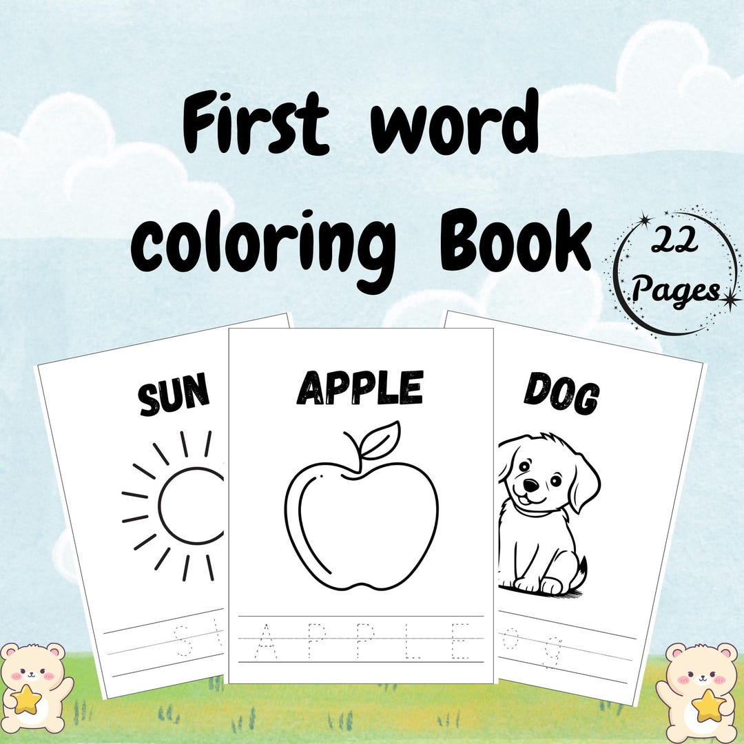 First Words Coloring Book for Kids Ages 2-5 | Learn Vocabulary, Early ...
