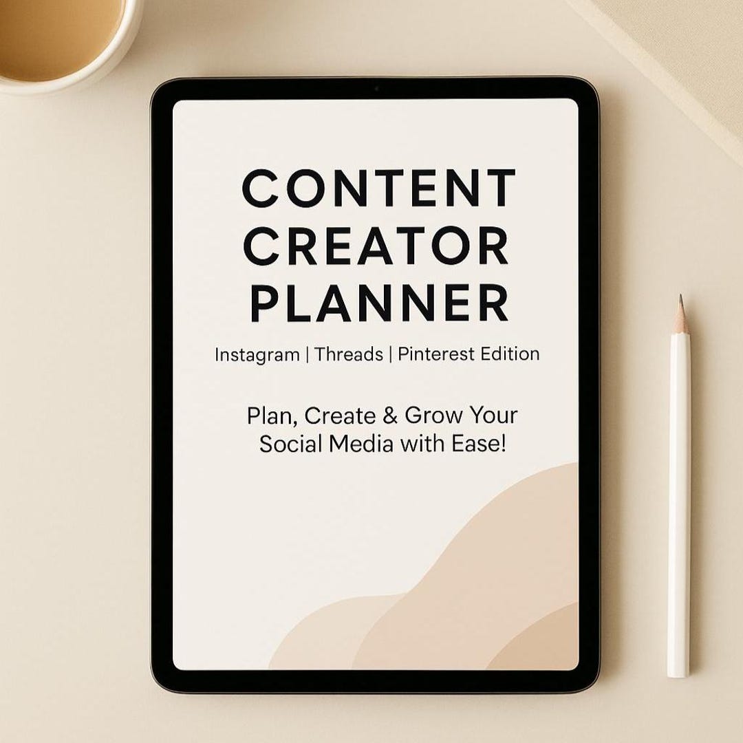 Content Creator Planner: Instagram, Threads, Pinterest (PDF Digital ...