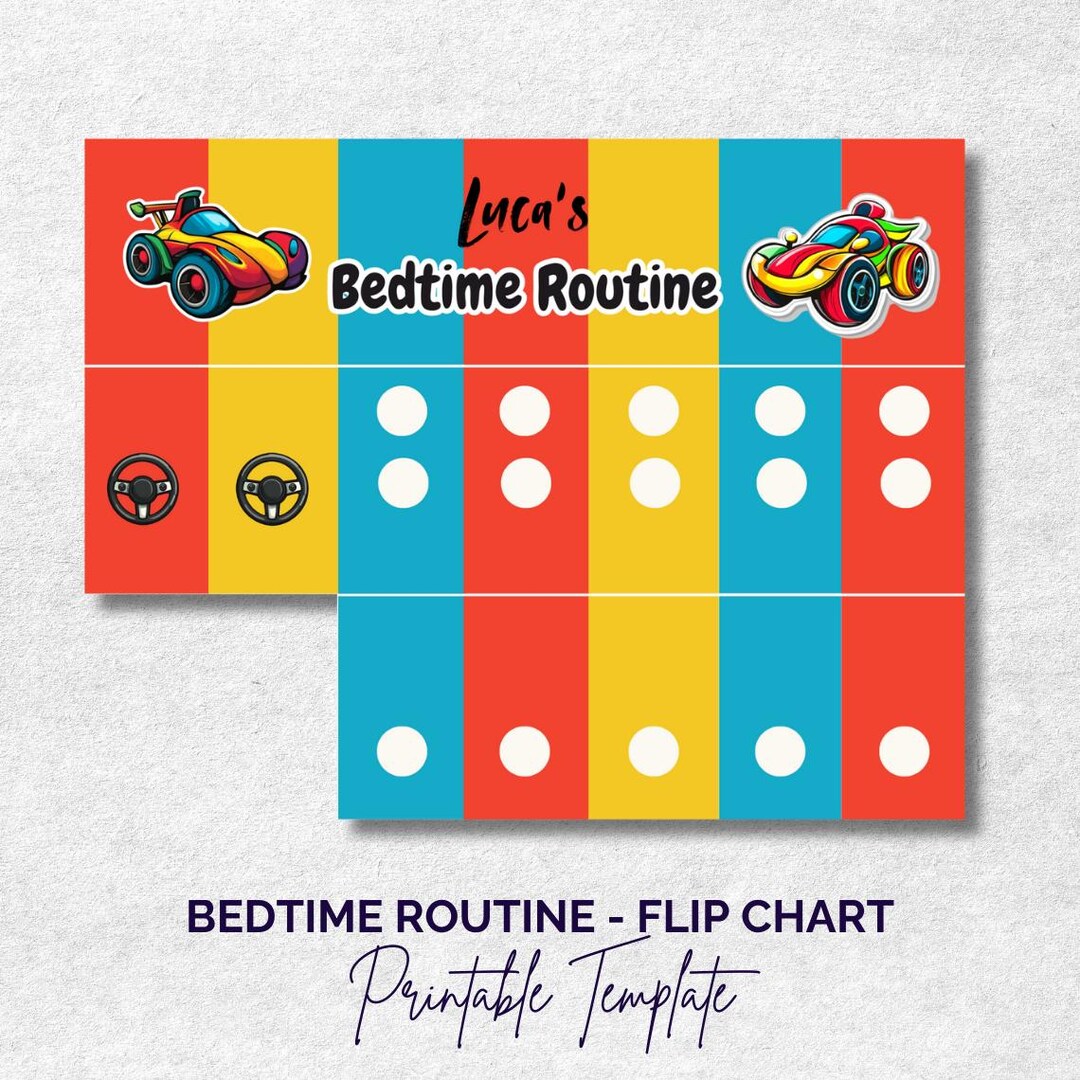 Visual Bedtime Routine Chart for Kids With Flip Chart, Checklist ...