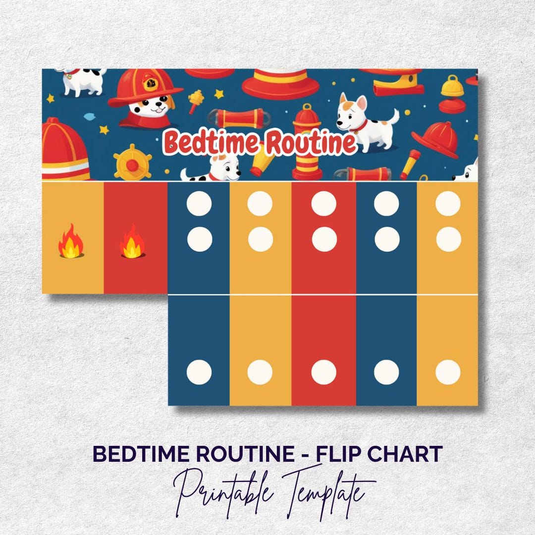 Printable Bedtime Routine Chart for Kids With Flip Chart, Visual ...