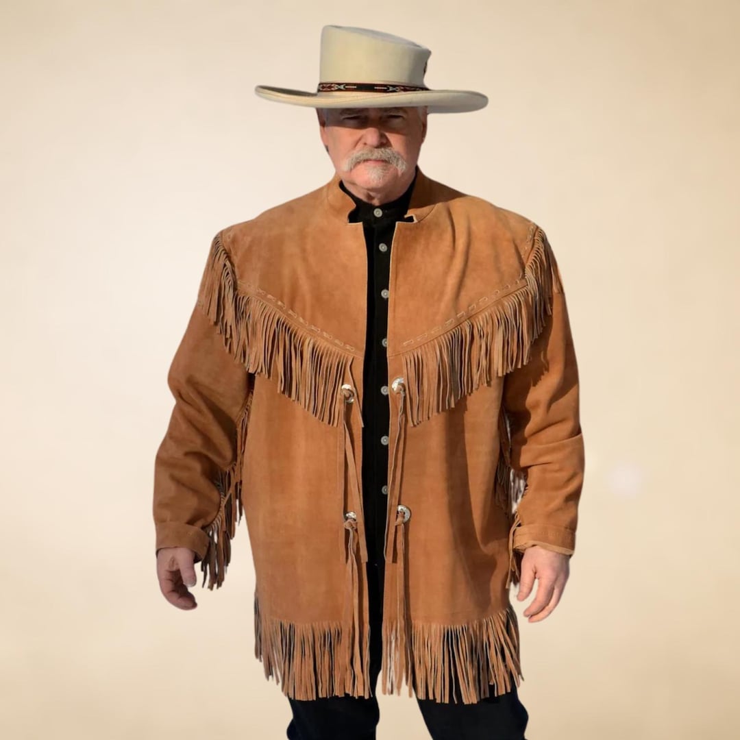 Classic Men's Suede Fringe Frontier Coat, Exclusive Mountain Man Style ...