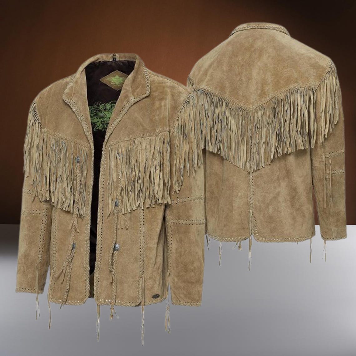 Classic Men's Suede Fringe Frontier Coat, Exclusive Mountain Man Style ...
