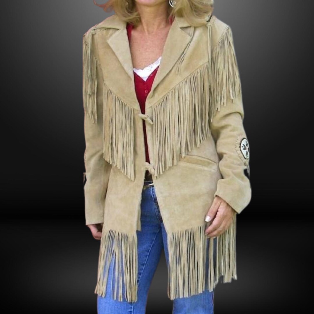 Beaded Suede Fringe Jacket: Women's Western Cowgirl Coat - Etsy