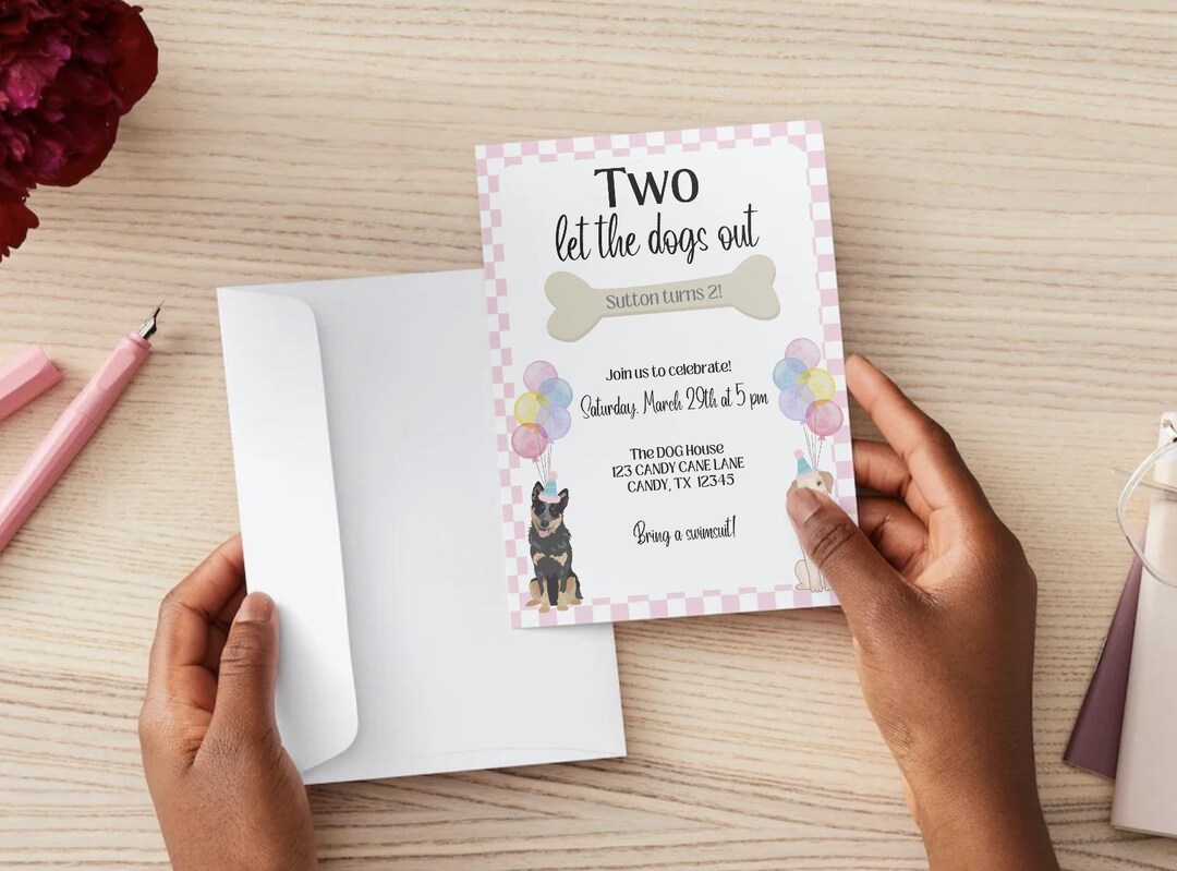 Puppy-themed 2nd Birthday Invitation | Digital Download | Customizable ...