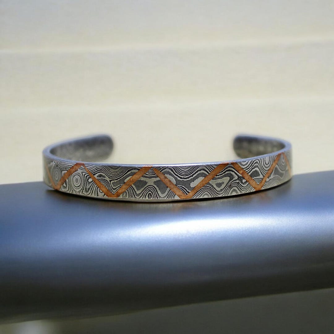 Damascus Bracelet Hand Forged Damascus Steel Handmade Unique Bracelet ...
