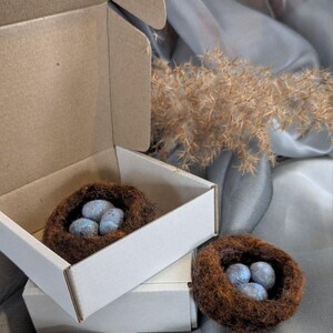 Handmade Felted Bird Nest With Three Wool Eggs, Easter Wool Decor, Soft ...