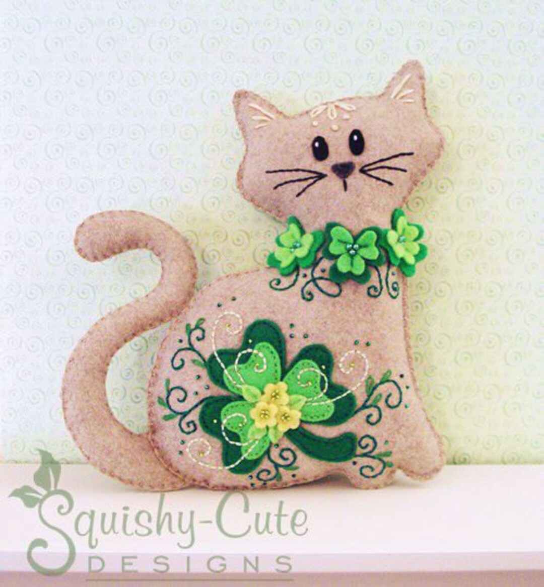 Cat Stuffed Animal Pattern - Felt Plushie Sewing Pattern & Tutorial ...