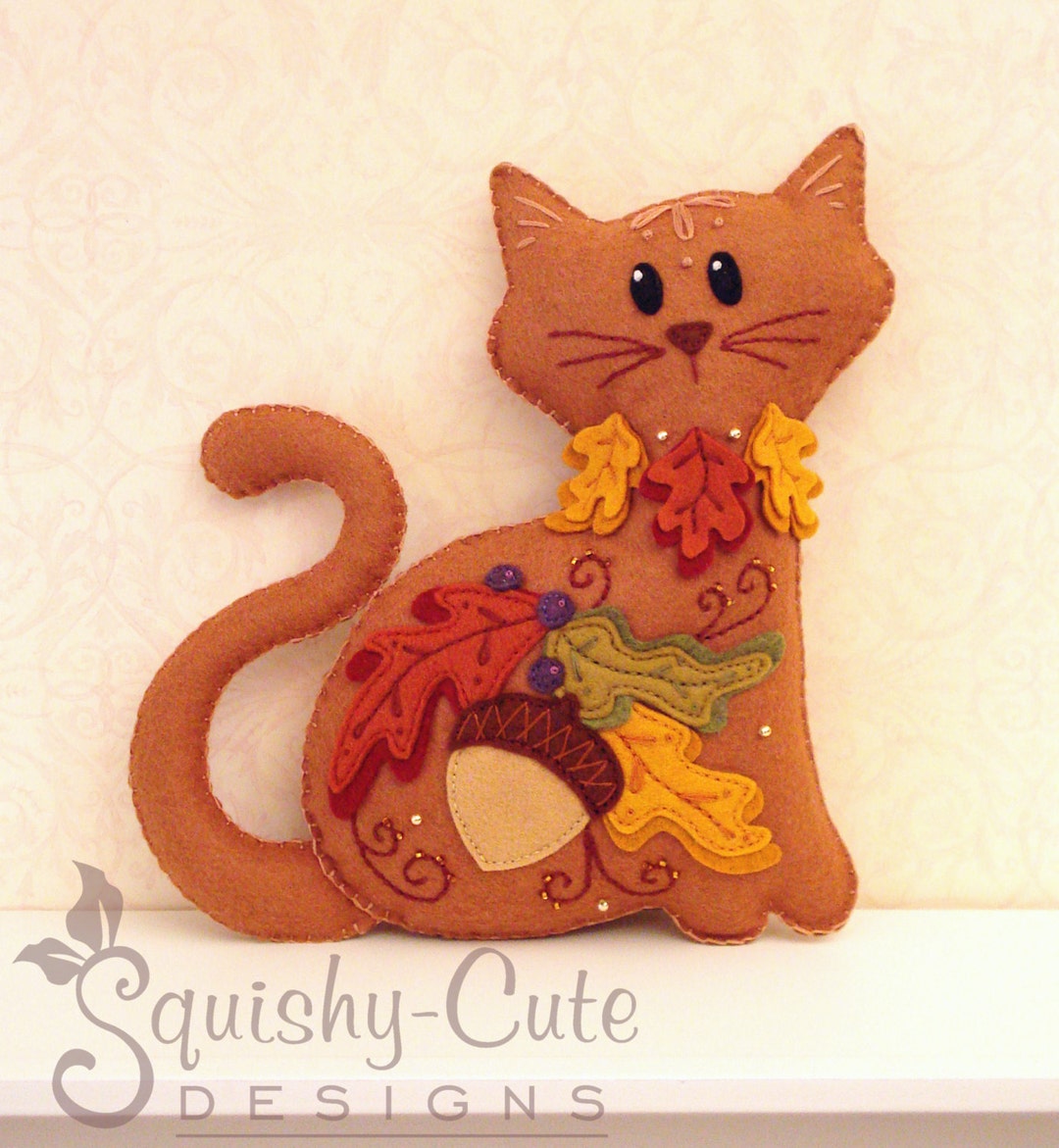 Cat Stuffed Animal Pattern - Felt Plushie Sewing Pattern & Tutorial ...