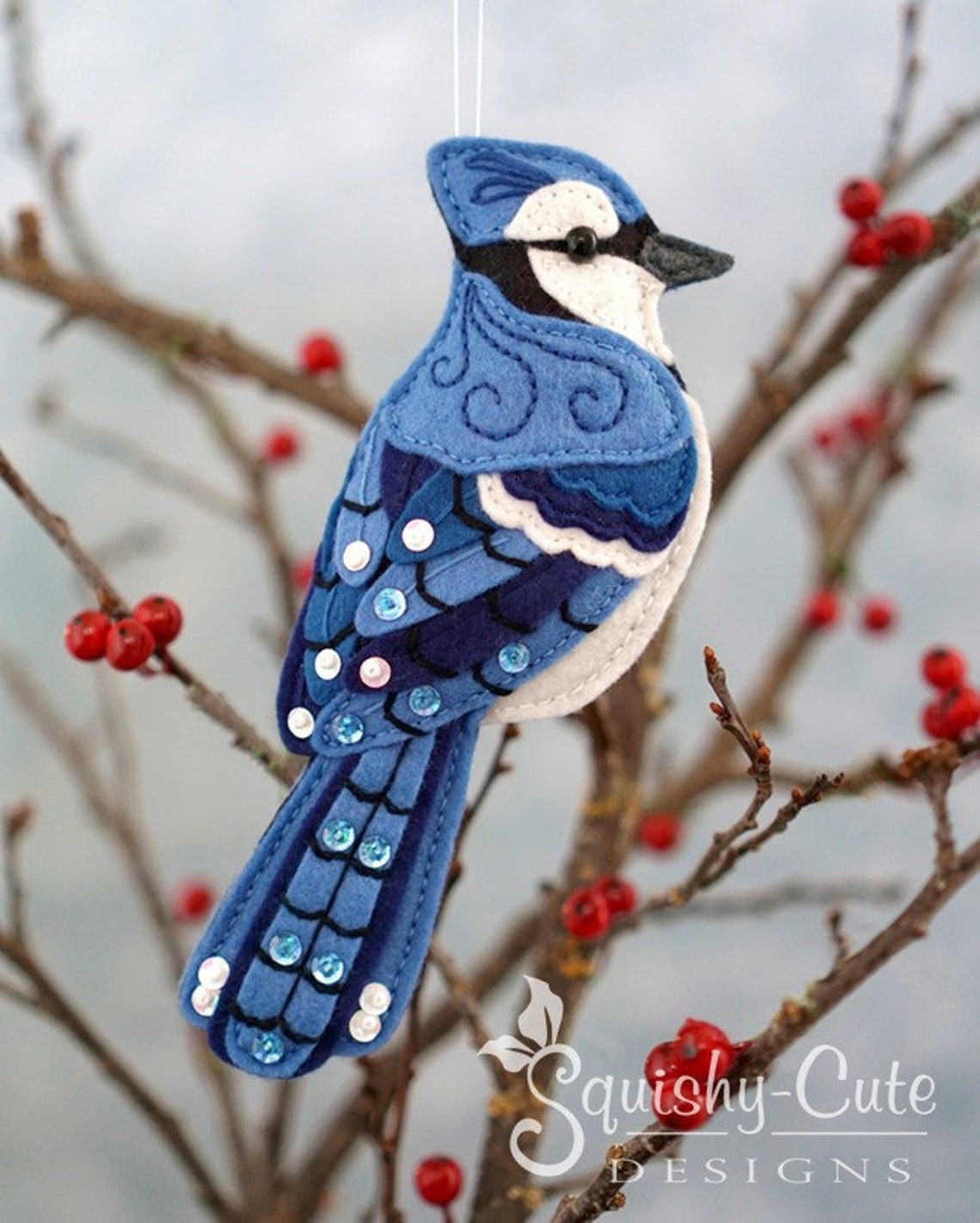 Blue Jay Sewing Pattern PDF Backyard Bird Stuffed Ornament | Etsy