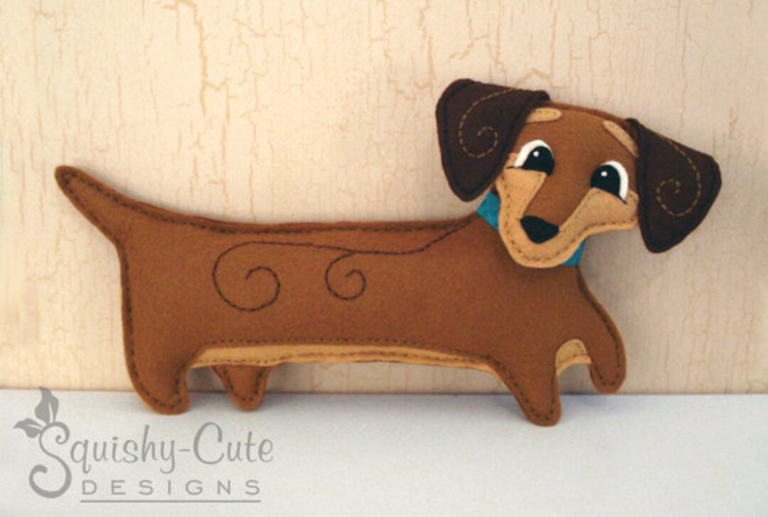 Dachshund Sewing Pattern PDF - Dog Stuffed Animal Felt Plushie - Doodle ...
