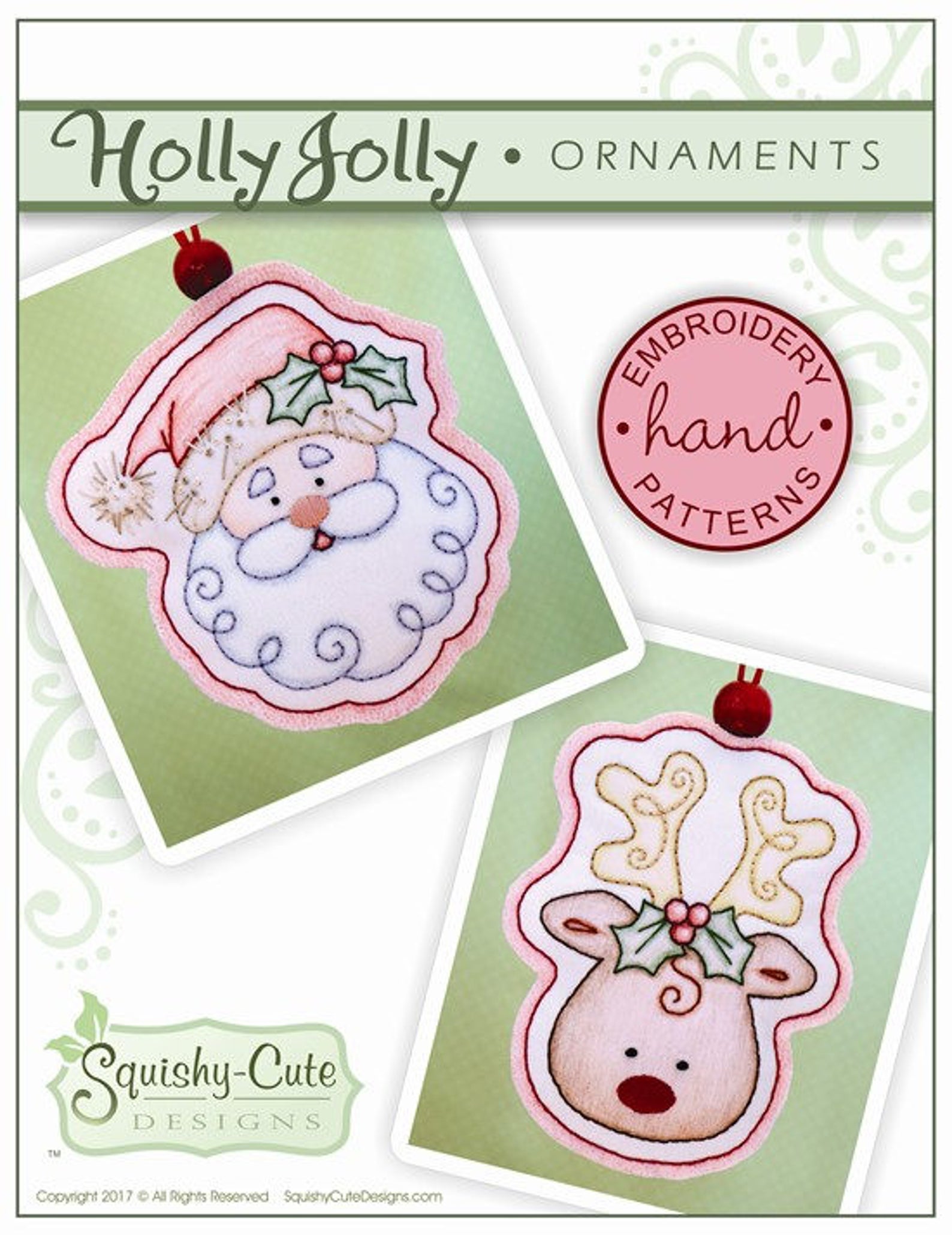 Santa & Reindeer Hand Embroidery Patterns - Crayon Tinted - Christmas ...