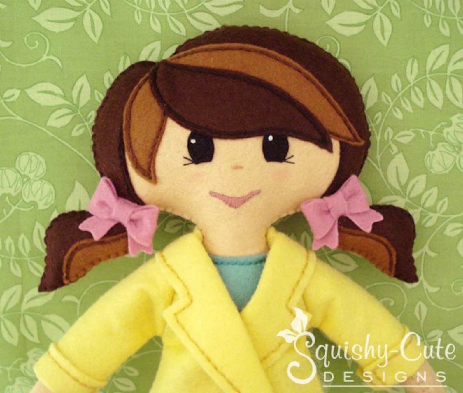 Doll Sewing Pattern PDF - Felt Rag Doll Pattern - Includes Doll Clothes ...