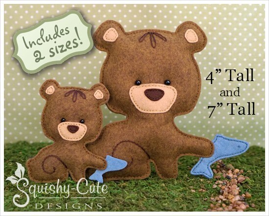 Bear Sewing Pattern PDF Felt Baby Bear Ornament Woodland - Etsy