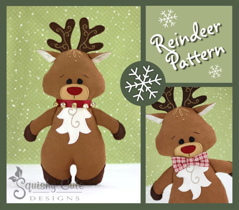 Reindeer Sewing Pattern PDF Reindeer Stuffed Animal Pattern - Etsy