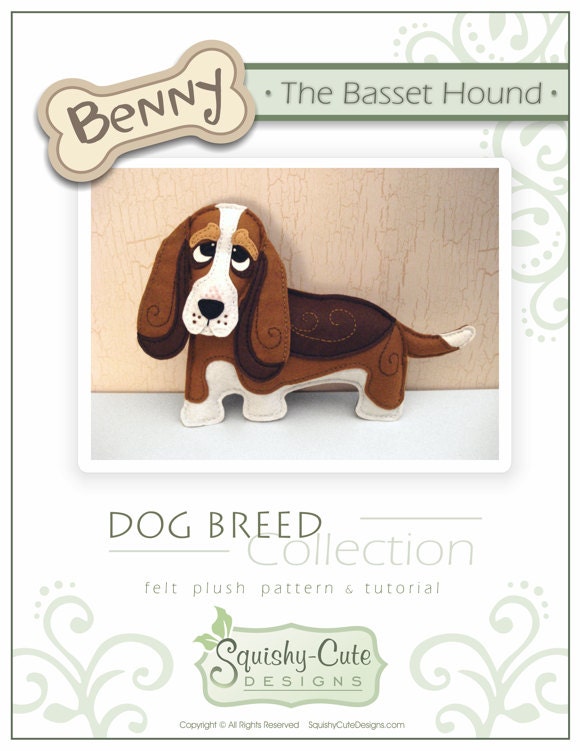 Dog Sewing Pattern PDF Basset Hound Stuffed Animal Felt | Etsy