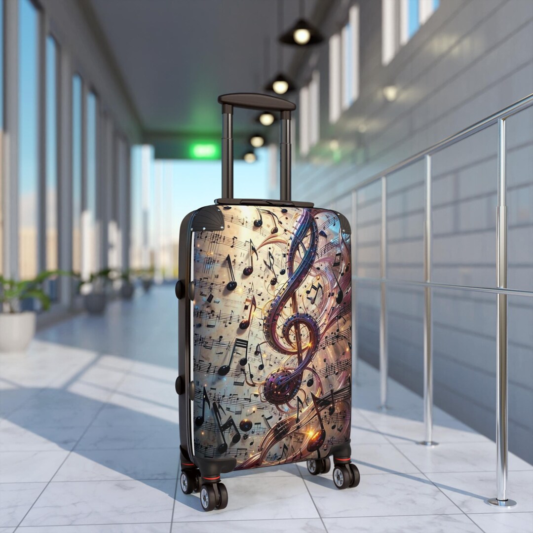Musical Note Suitcase | Treble Clef Artistic Luggage - Etsy