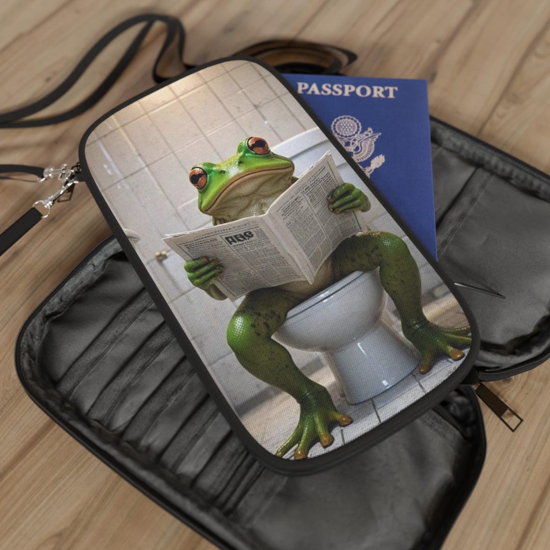 Funny Frog Vegan Leather Passport Wallet, Quirky Travel Gag Gift - Etsy