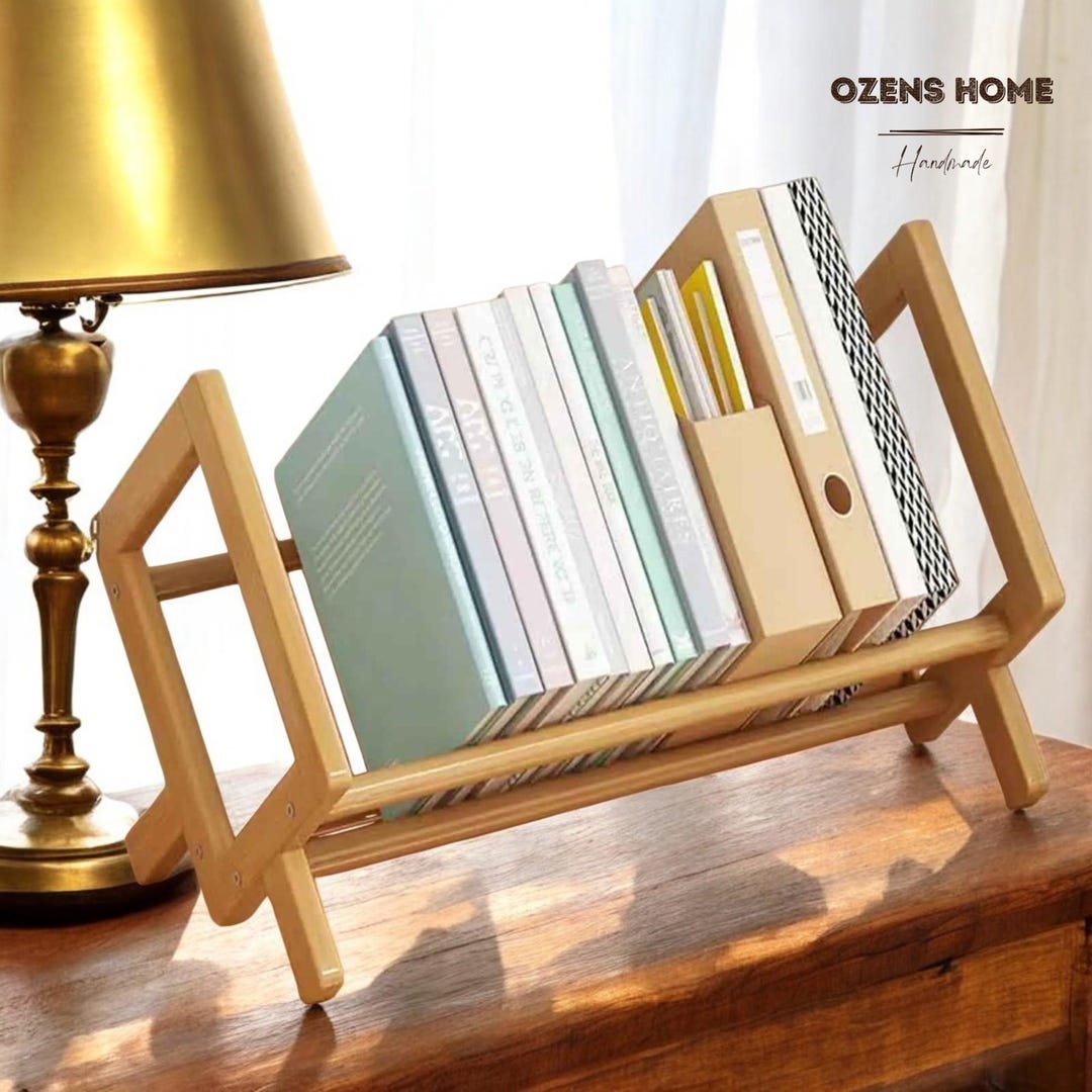 Simple Wooden Bookshelf | Compact Mini Wood Shelf for Home & Office ...