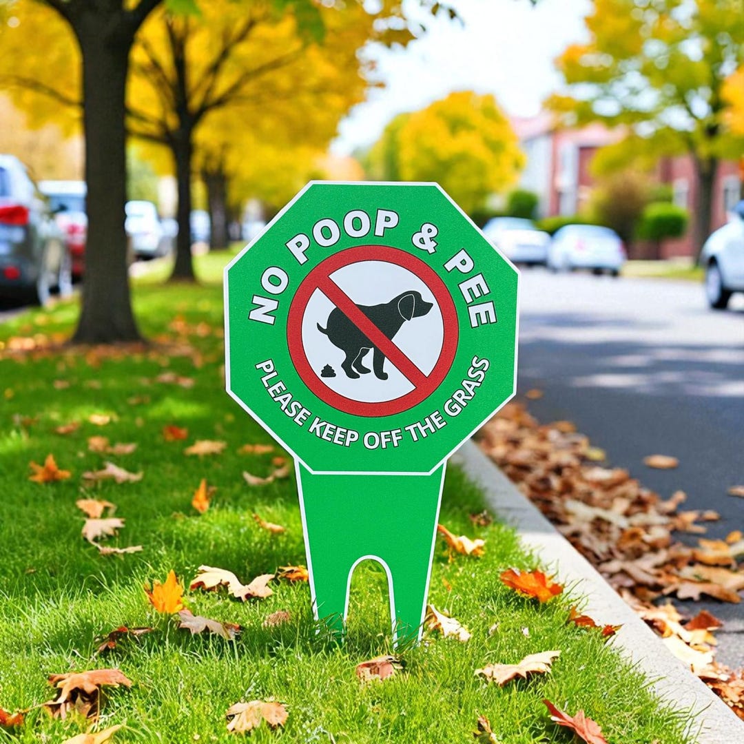No Poop & Pee Dog Yard Sign | Durable Keep off the Grass Garden Sign - Etsy