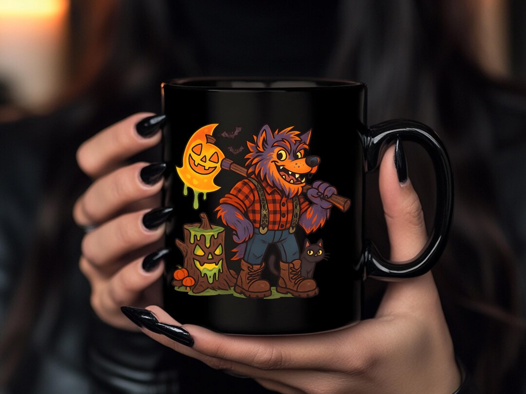 Werewolf Lumberjack Mug - Halloween Coffee Cup - Funny Axe Gift ...