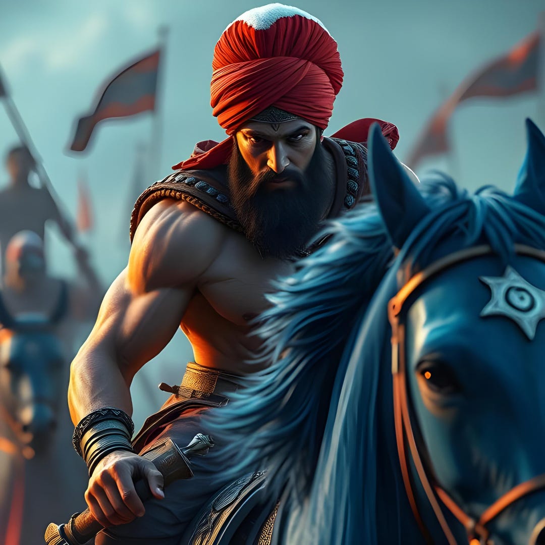 Nihang Singh in the Battle of Chamkaur - Etsy