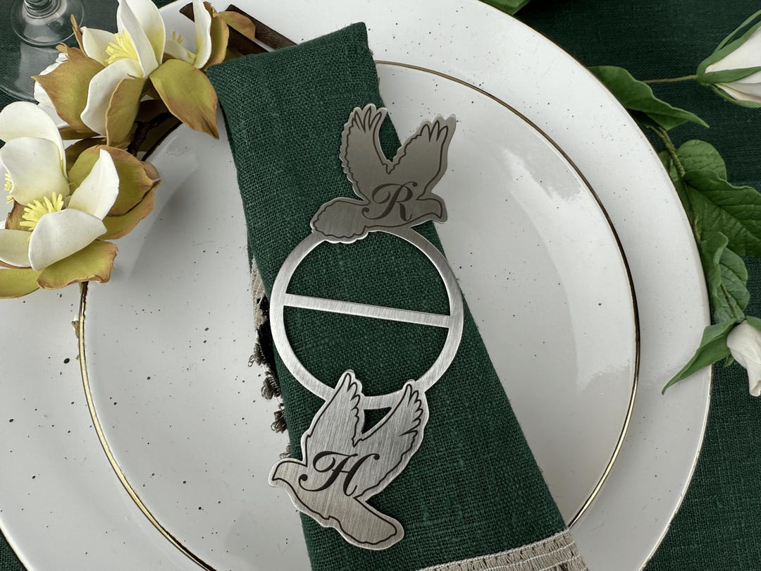 Metal Wedding Napkin Rings Names, Wedding Keepsakes, Wedding Table ...