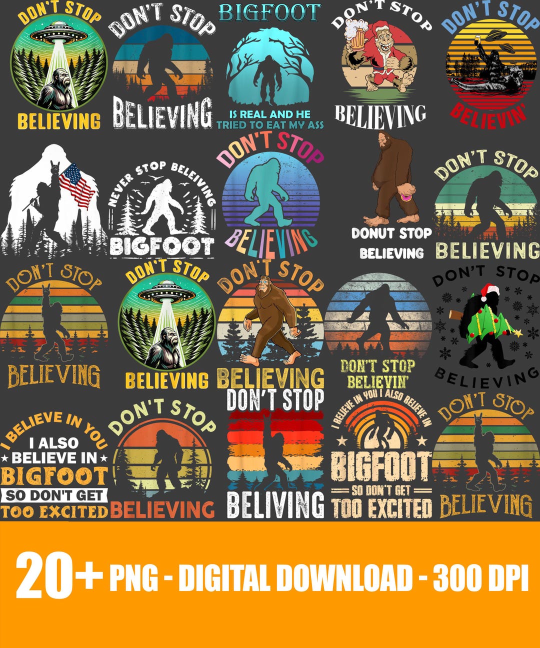 El Squatcho Poncho Collection, Sasquatch Sublimation Designs, Retro ...