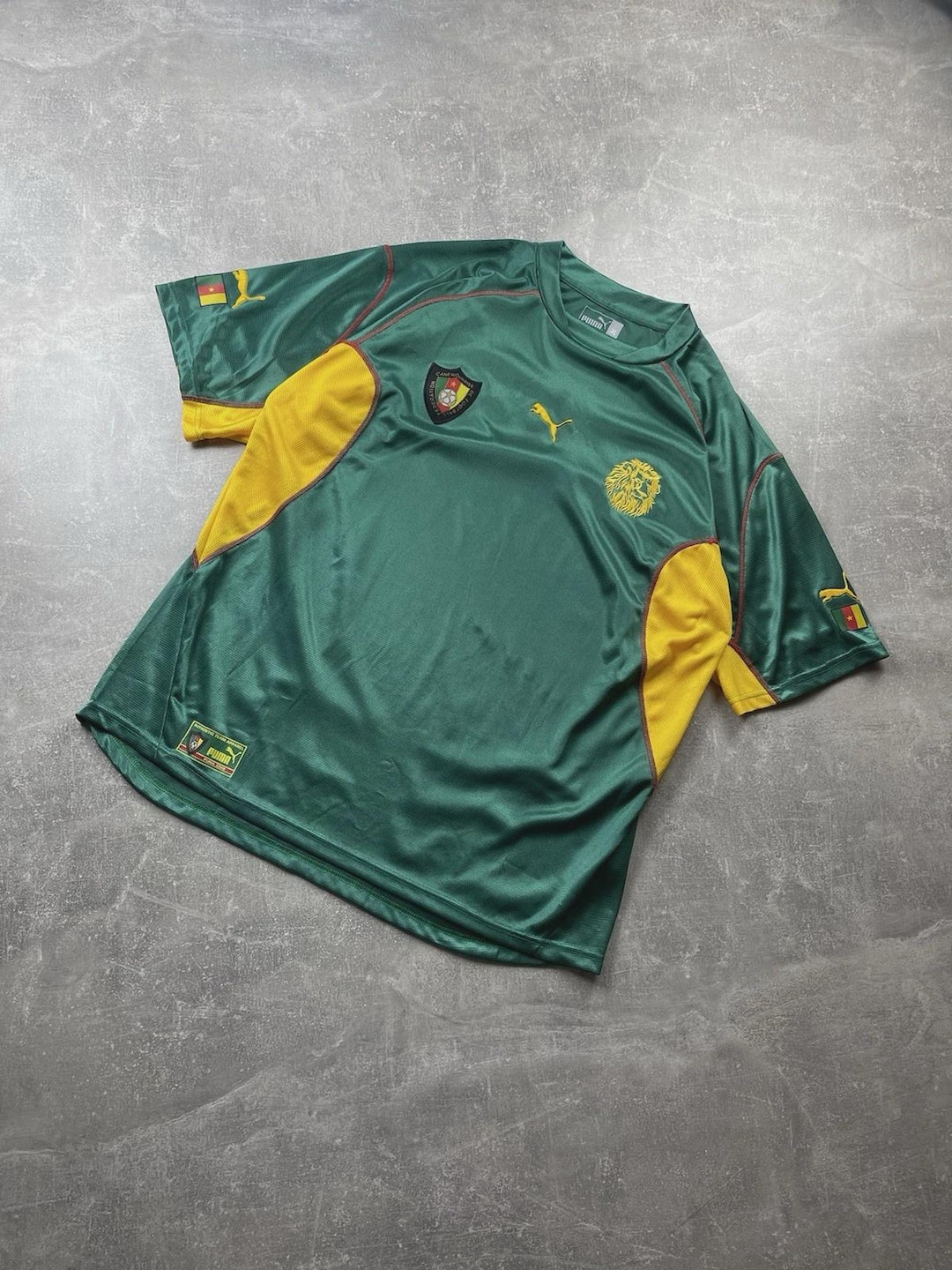 PUMA X Cameroon 2000 National Football Home Jersey Green/yellow Made in ...
