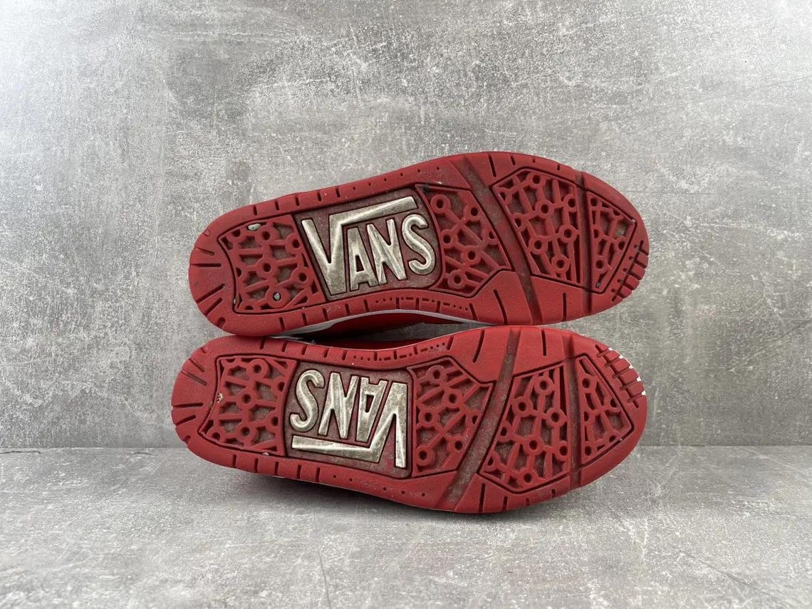 Vans 00s Vintage Archive Puffed Red Skate Sneakers Shoes Size 41 - Etsy