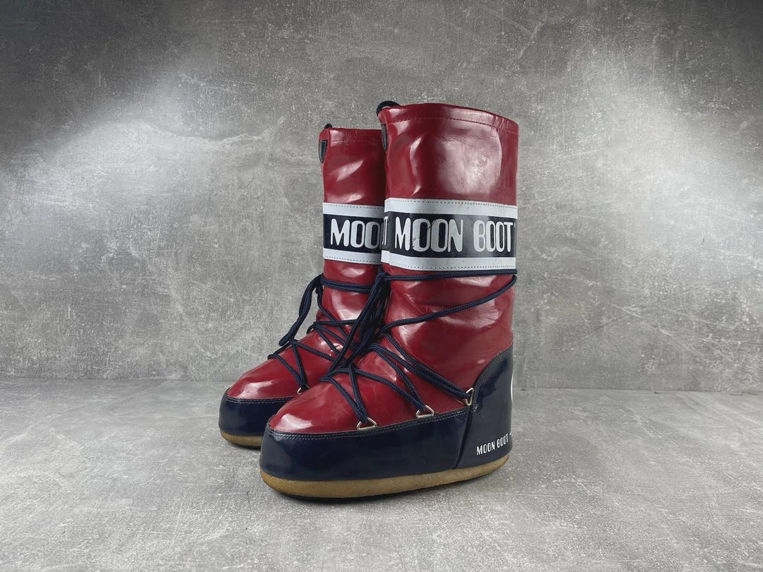 Moon Boot the Original Red Navy Snow Boots EU 37 Made in Romania - Etsy