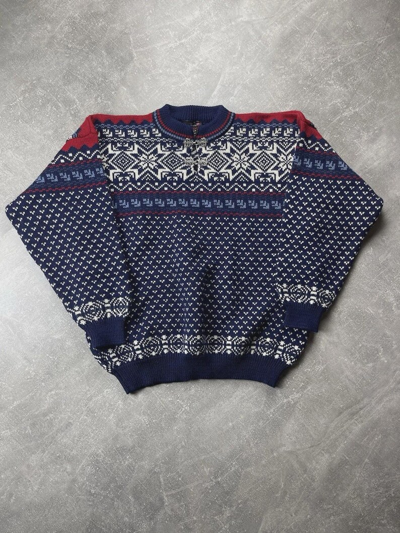 Norwool 100% Wool Nordic Sweater Made in Norway Size L - Etsy