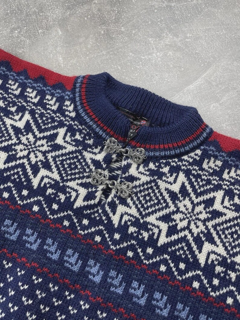Norwool 100% Wool Nordic Sweater Made in Norway Size L - Etsy