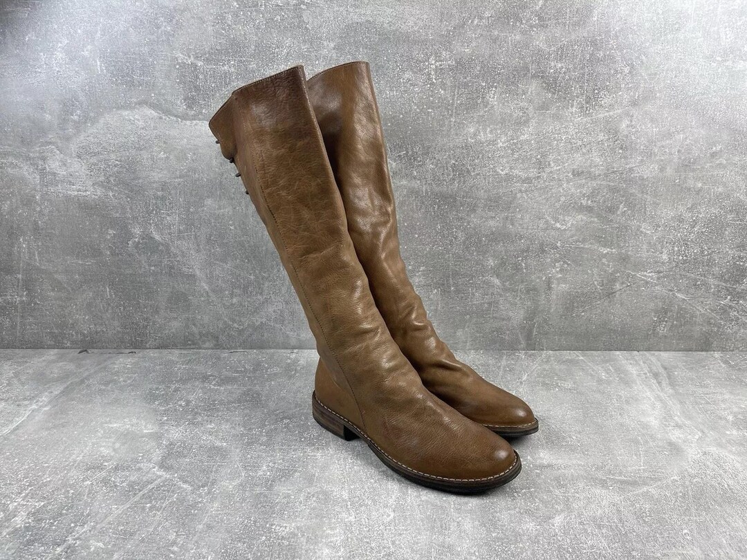 Fiorentini Baker Brown Leather Knee High Boots, Italian Riding Boots ...