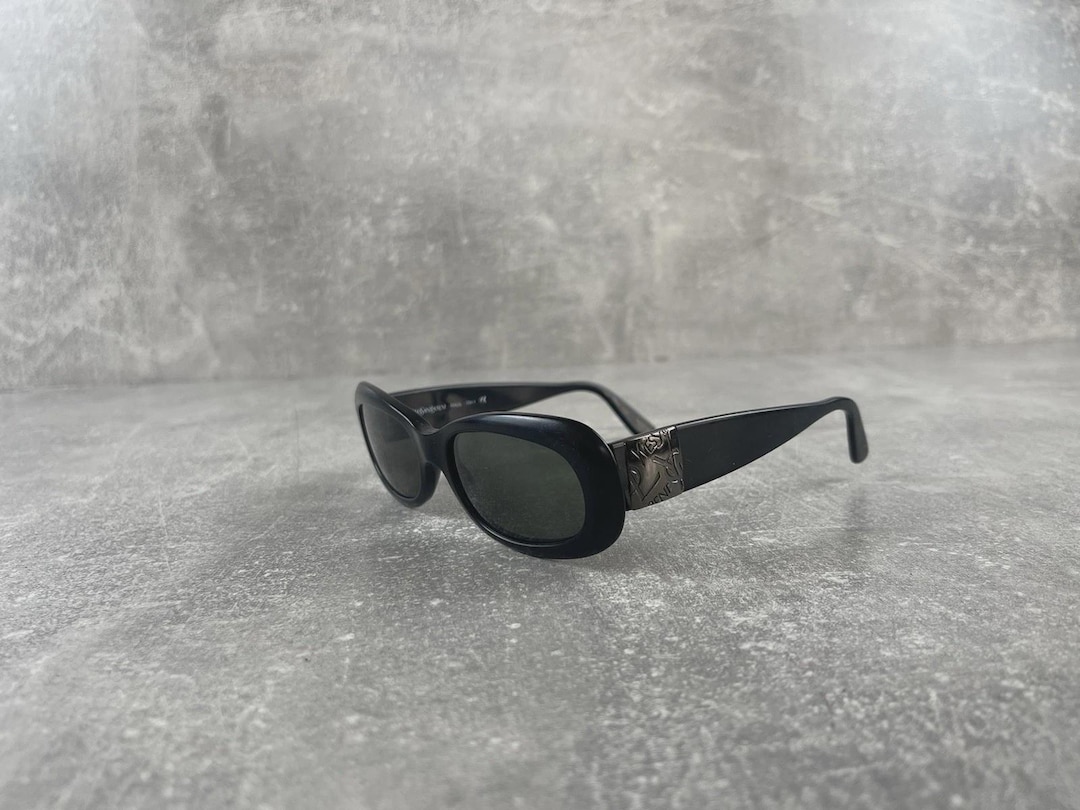 Yves Saint Laurent YSL Logo Oval Black Made in Italy Vintage Unisex ...