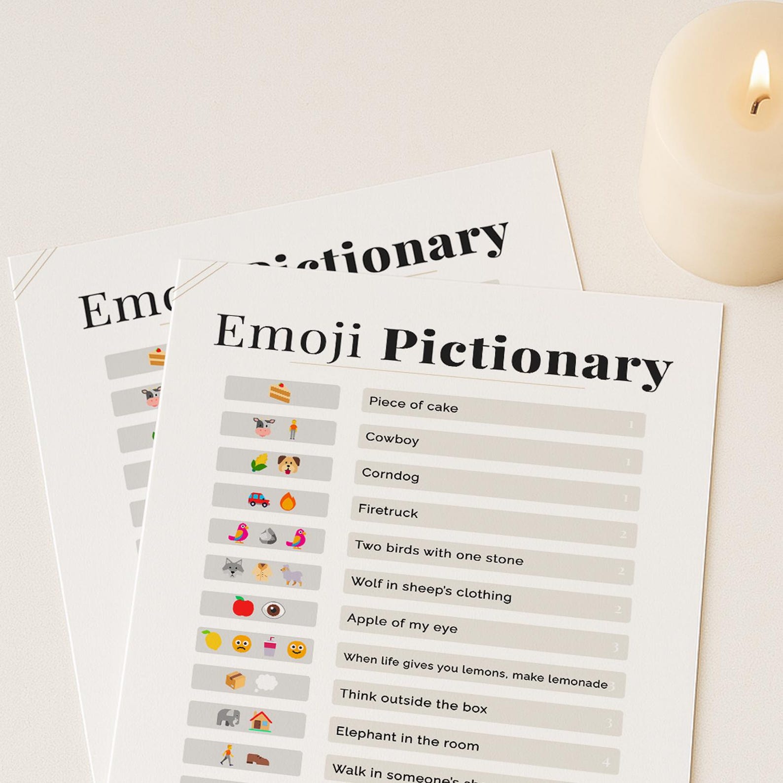 Emoji Pictionary Game Printable, Team Building Icebreaker for Adults ...