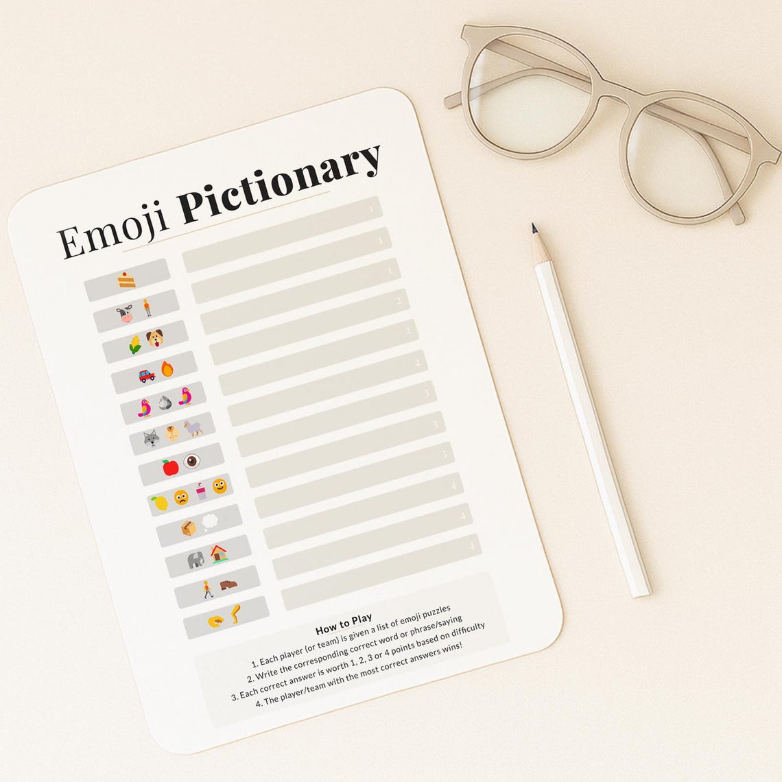 Emoji Pictionary Game Printable, Team Building Icebreaker for Adults ...