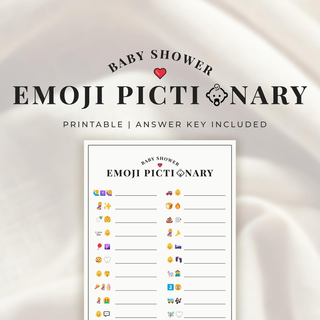 Baby Shower Emoji Game, Emoji Baby Shower Game, Baby Emoji Game, Baby ...