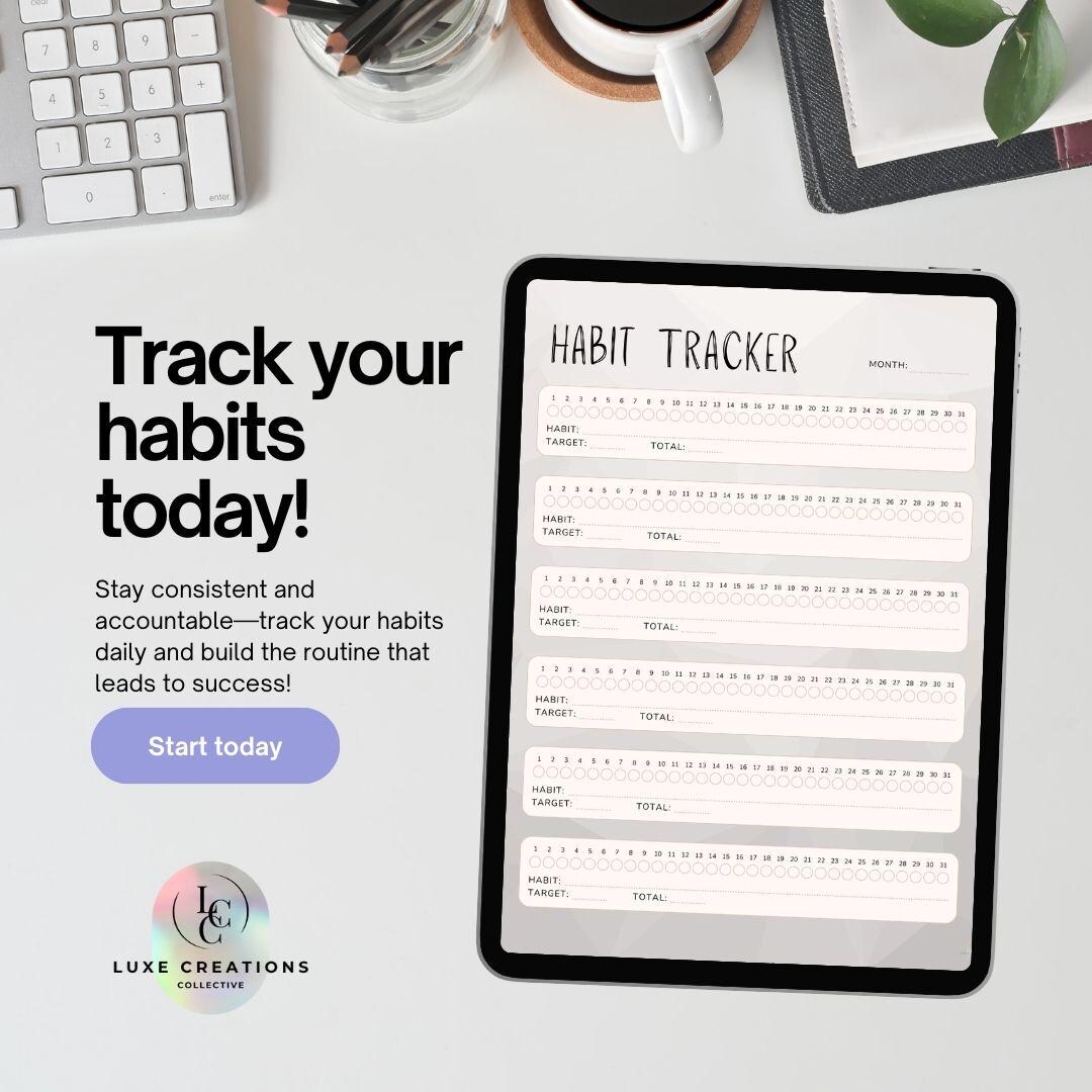 Monthly Habit Tracker: Printable Daily Progress Planner for ...
