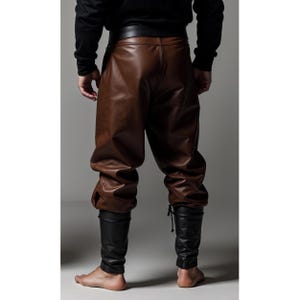 Handmade Customized Brown Leather LARP Pants – Viking Warrior Trousers ...