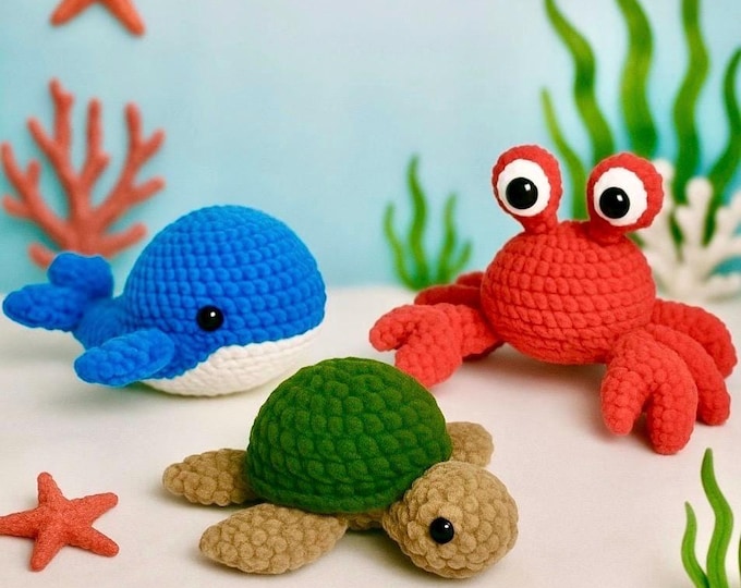 Sea Animals Play Set Crochet Pattern - Etsy Canada