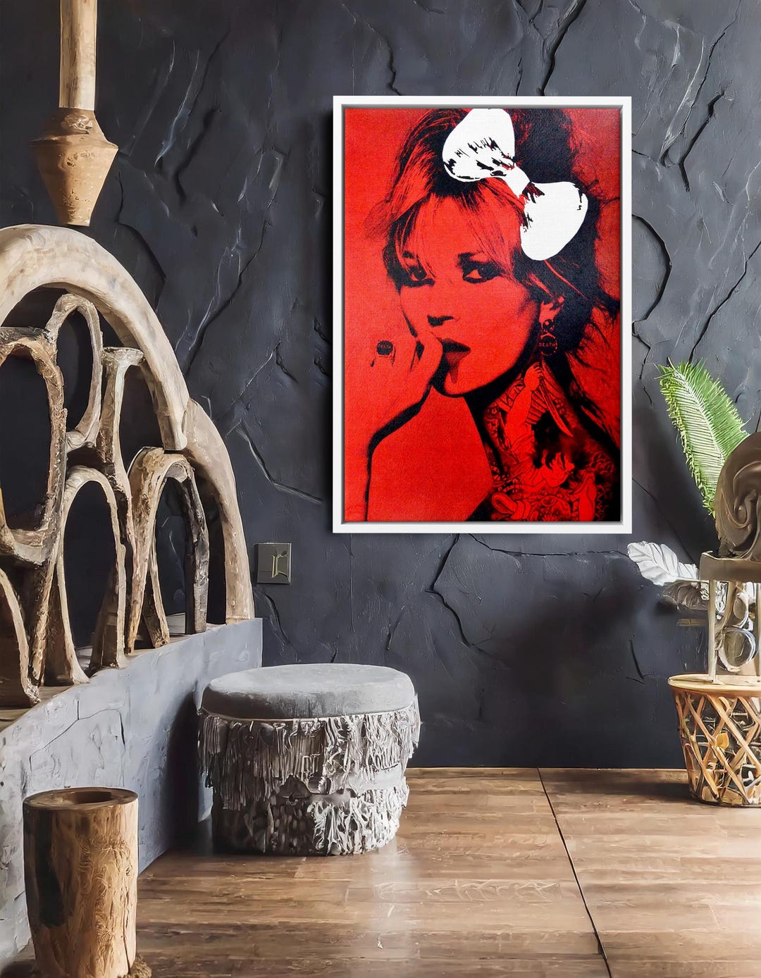 Abstract Pop Art Warhol Style Kate Moss Canvas Wall Art, Kate Moss ...