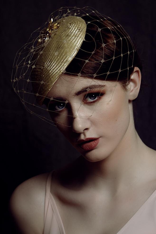 Straw Percher Hat Stunning Millinery With Birdcage Veil Hat - Etsy UK