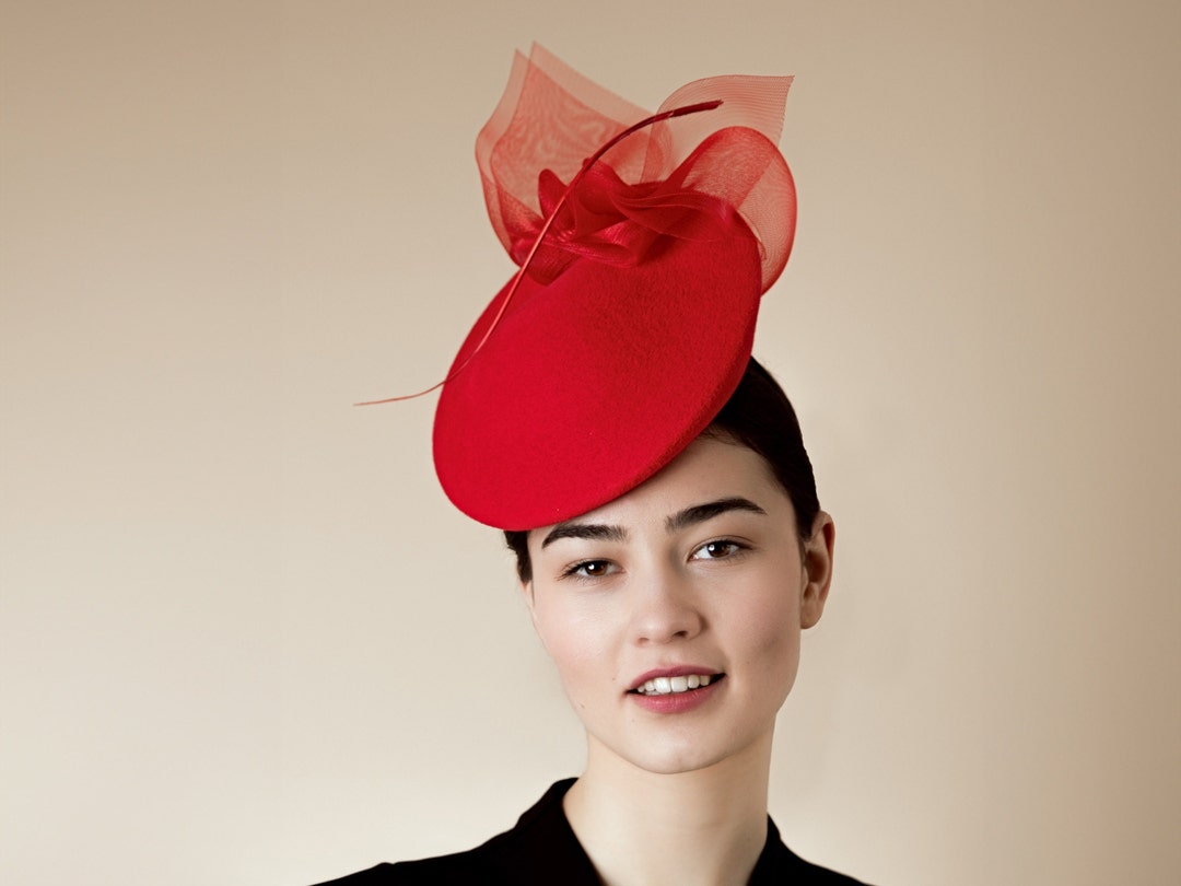 Cocktail Hat With Sculpted Crin and Feather Quill, Headpiece, Millinery ...