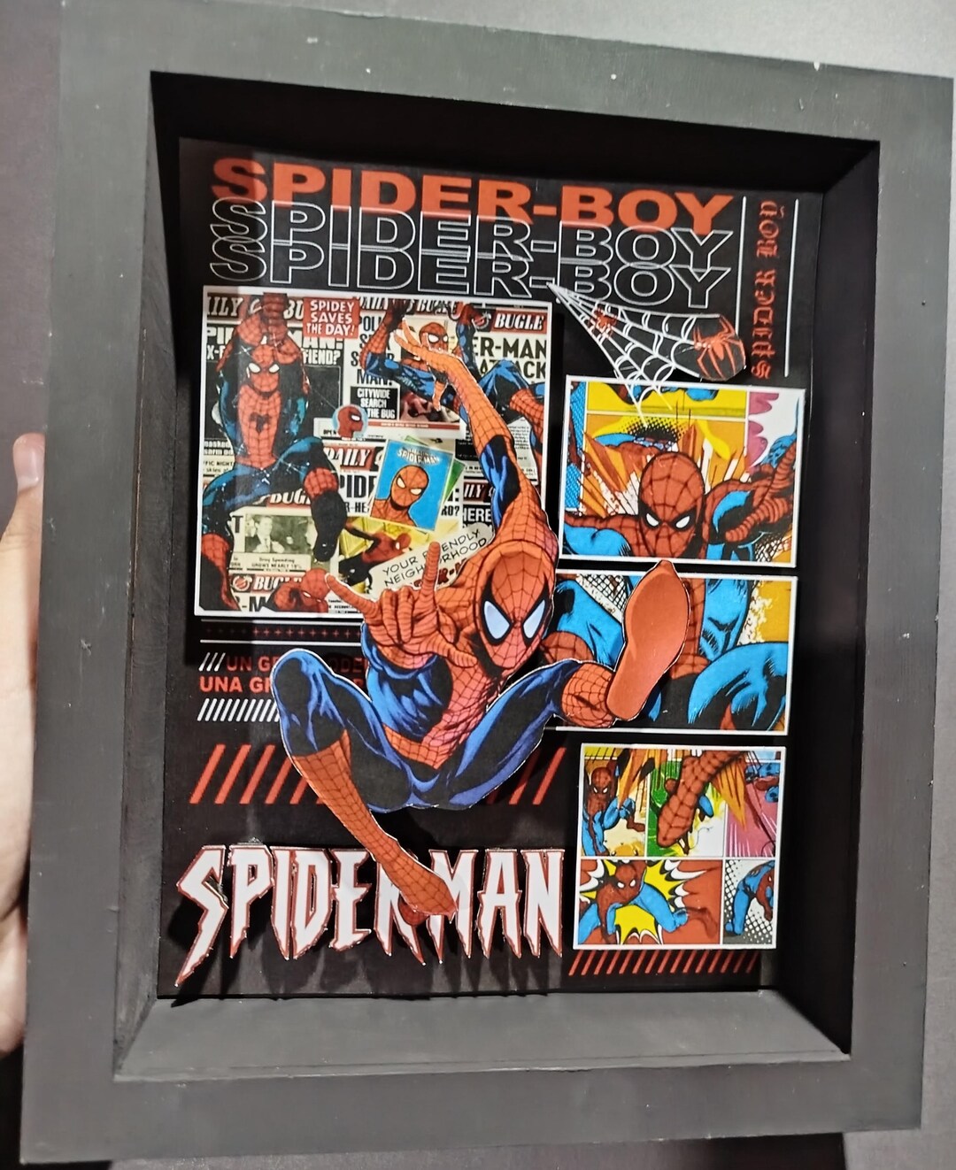 Spider Man Shadowbox | 3D Layered Art | Personalized Pop Culture Decor ...