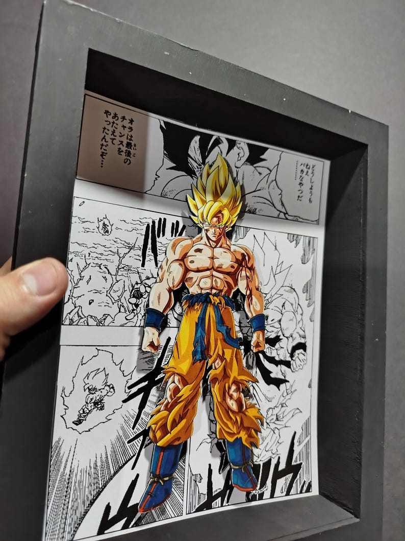 Goku SSJ Shadowbox | 3D Layered Art | Personalized Pop Culture Decor ...